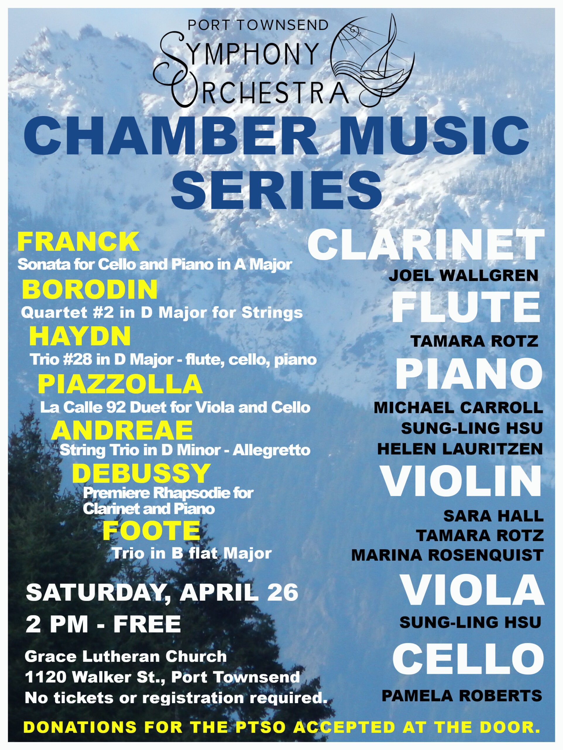 PTSO Chamber Music Series - Sat., April 26, 2025 at 2 pm; Grace ...